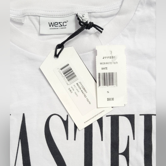 Wesc | Shirts | Wesc White Retro Fit Mason Wasted Youth Graphic Tshirt ...